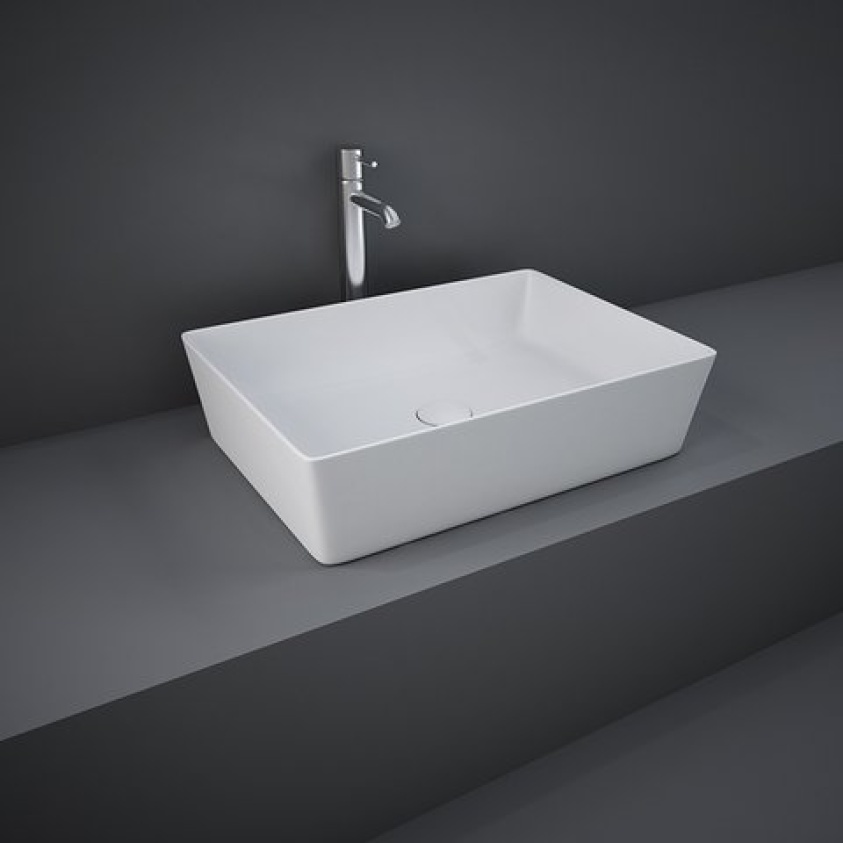 RAK Feeling Matt White 500mm Rectangular Countertop Basin | Sanctuary ...