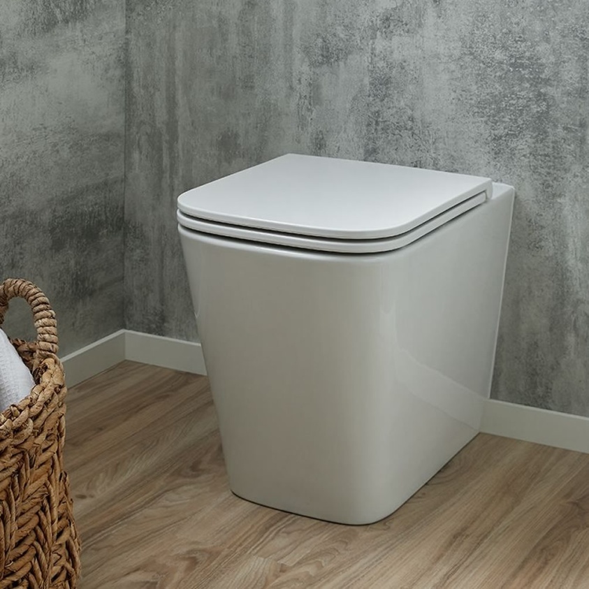Vado Cameo Soft Square Rimless Back To Wall Toilet With Slimline Soft ...