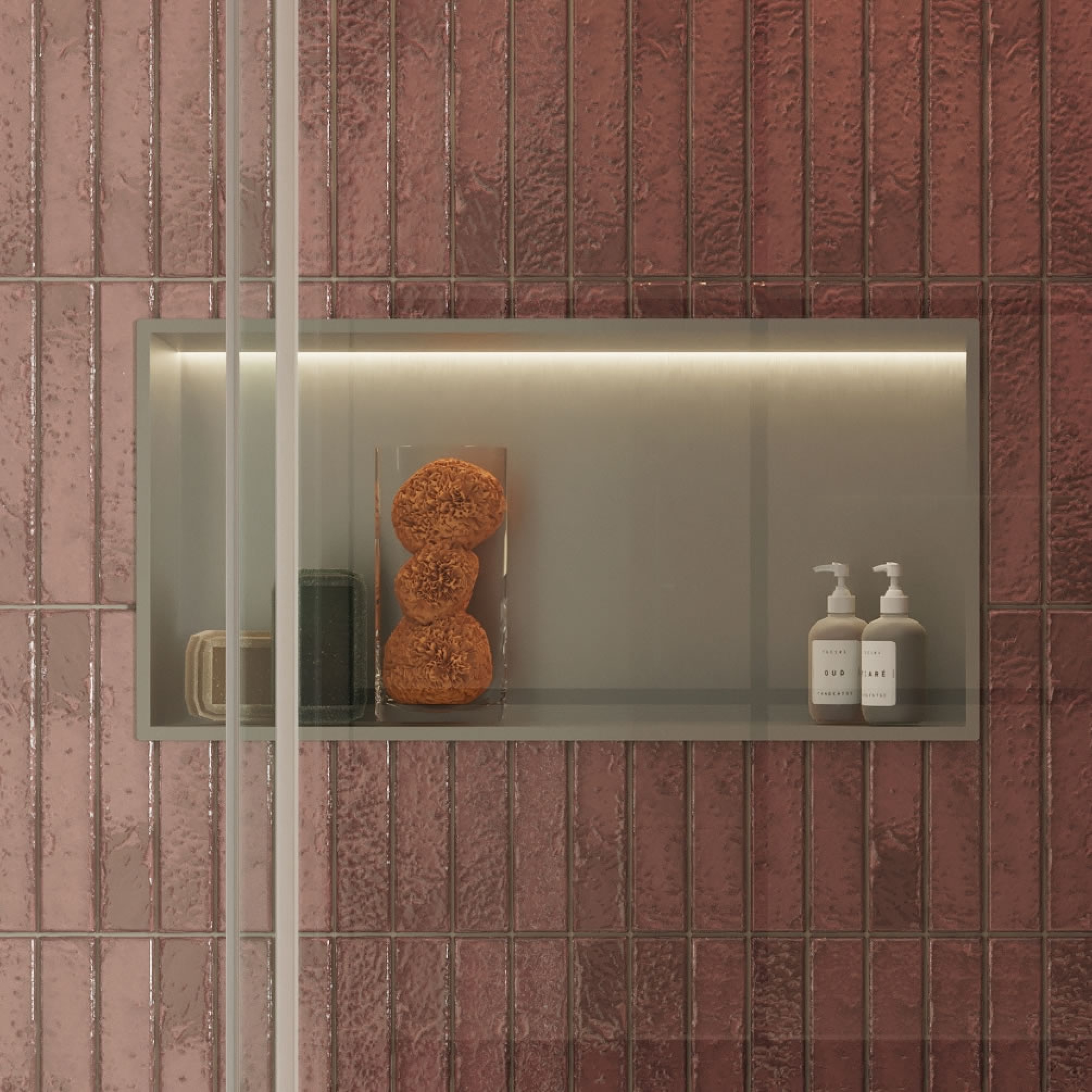 Crosswater Nickel 610 x 305mm LED Shower Niche | Sanctuary