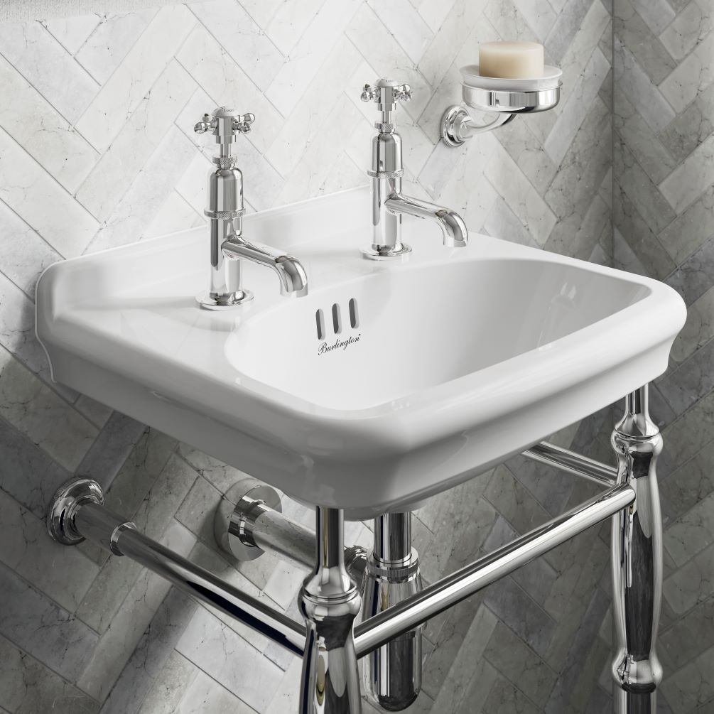 Burlington Guild Chrome Basin Pillar Tap | Sanctuary Bathrooms
