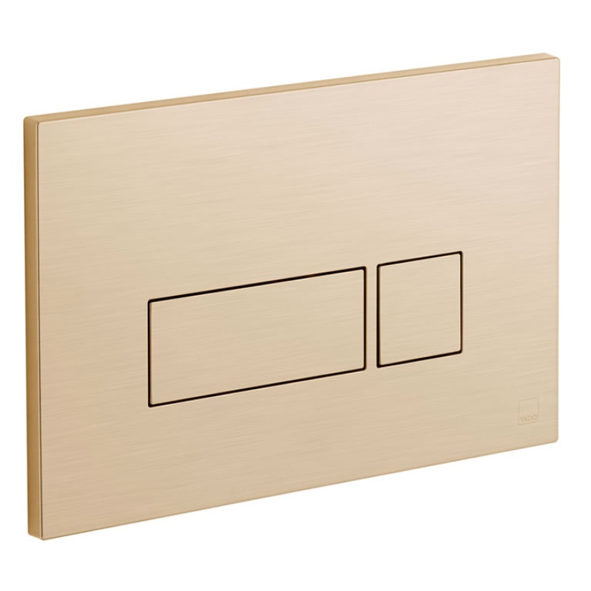 Vado Brushed Gold Square Dual Flush Plate | Sanctuary Bathrooms