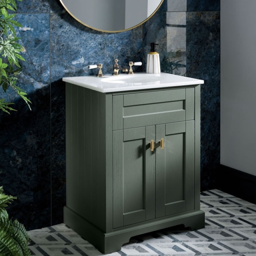 Bayswater Victrion 600mm Green Vanity Unit & Worktop