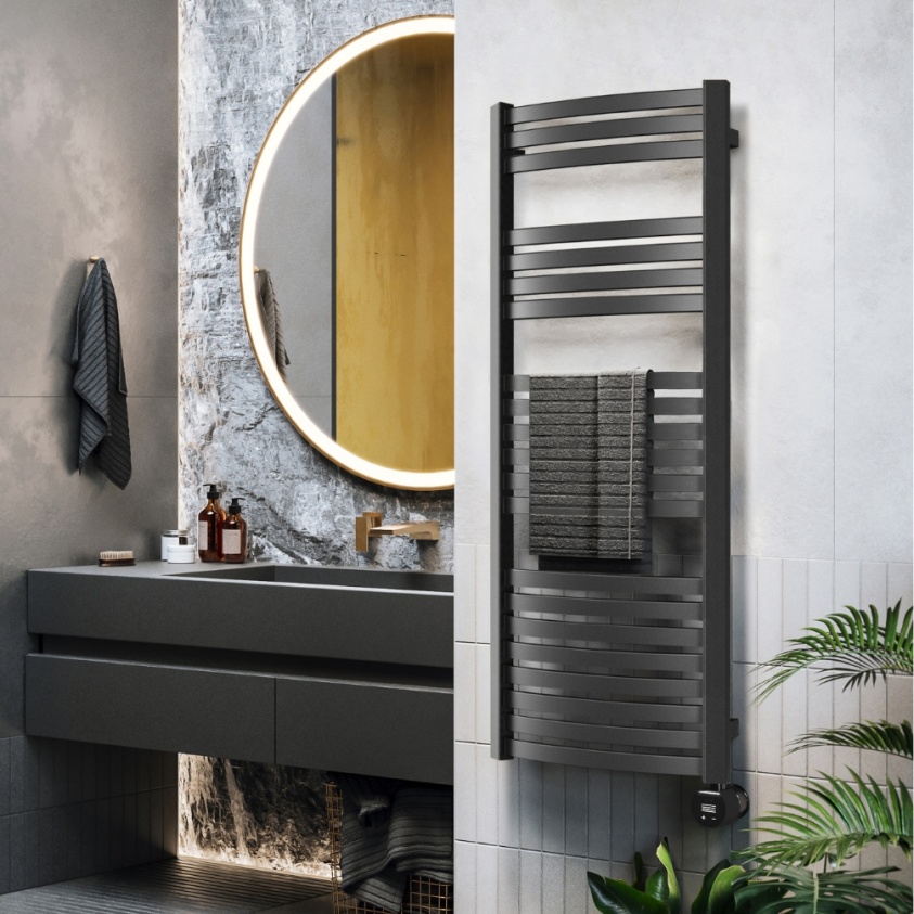 Terma Dexter Black 1120 Electric Towel Rail/Element | Sanctuary