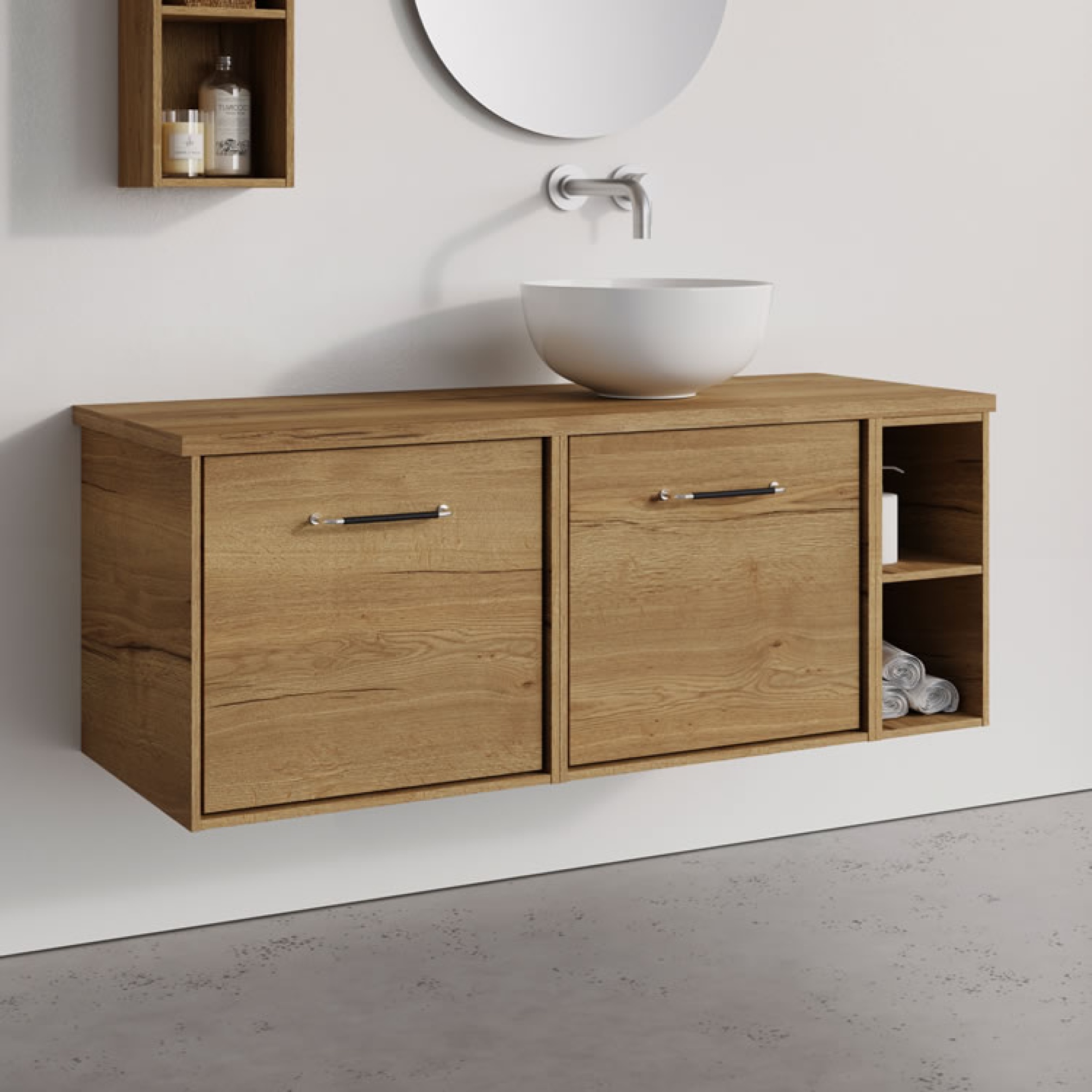 Crosswater Infinity 1200 Windsor Oak Vanity Unit | Sanctuary Bathrooms