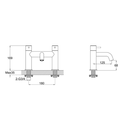 JTP Inox Brushed Stainless Steel Bath Filler | Sanctuary Bathrooms