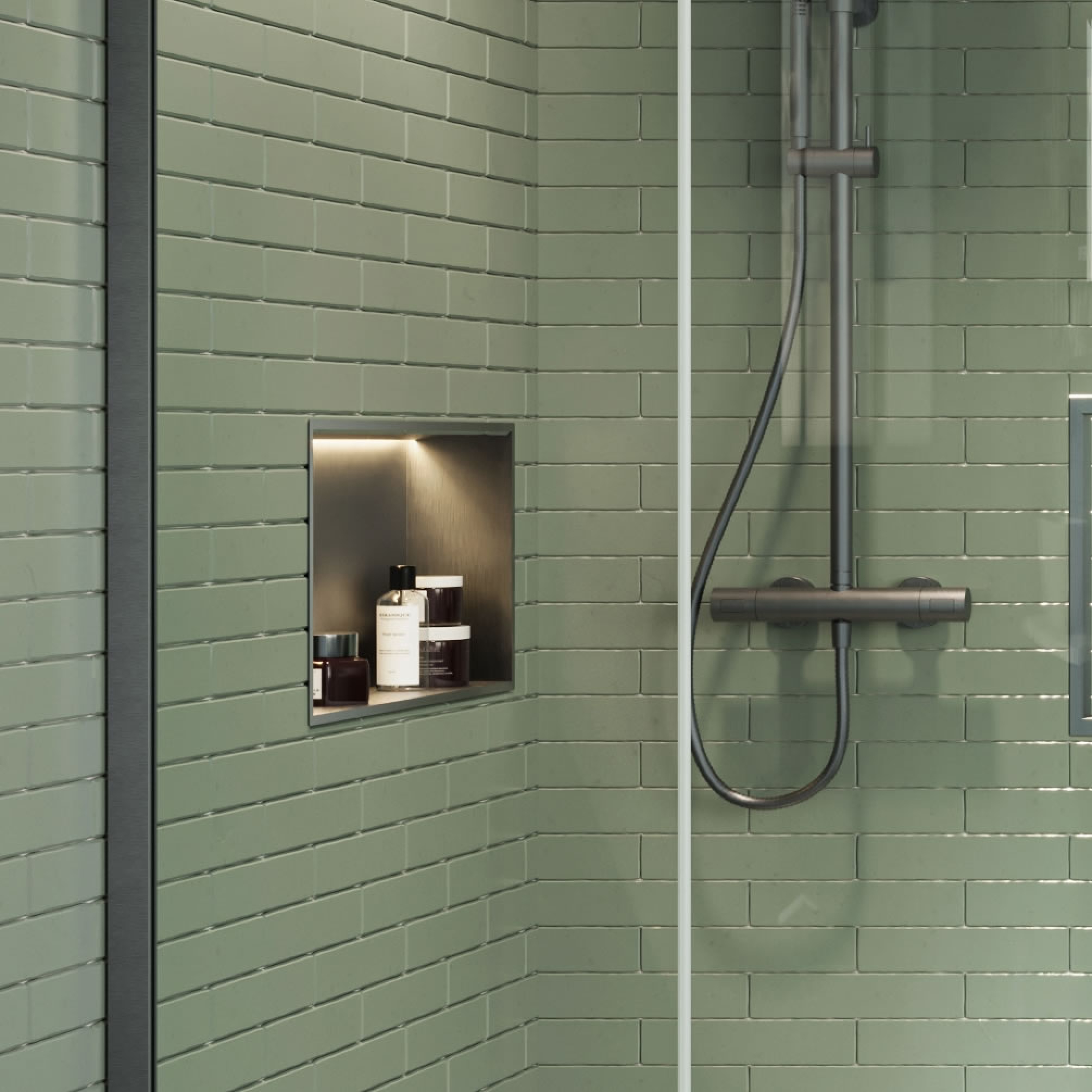 Crosswater Slate 610 x 305mm LED Shower Niche | Sanctuary Bathrooms
