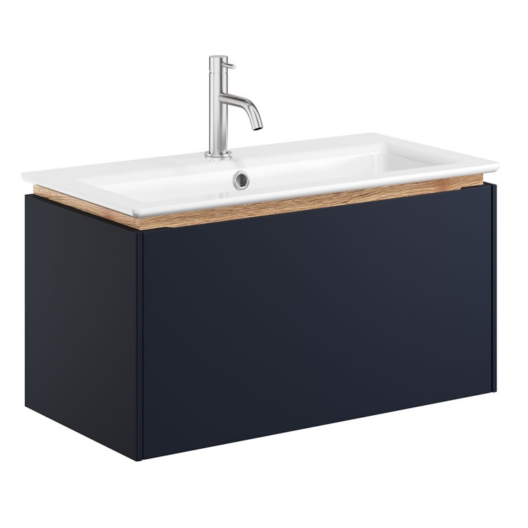 Crosswater Mada 700 Blue Wall-Hung Basin Unit | Sanctuary Bathroom