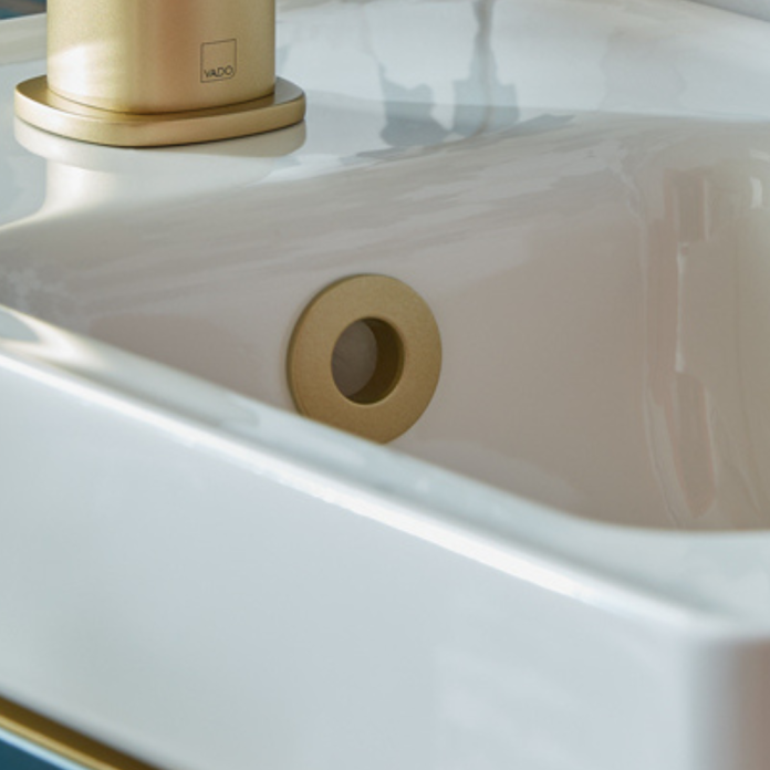 Vado Cameo Brass Ceramic Sink Overflow Cover | Sanctuary