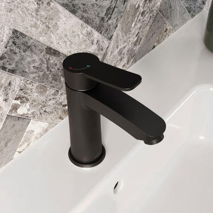 Bristan Appeal Black Basin Mixer Tap & Click-Clack Waste