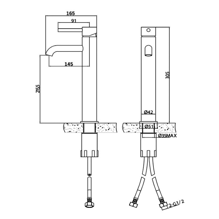 Abacus Iso Brushed Bronze Tall Mono Basin Mixer | Sanctuary Bathrooms