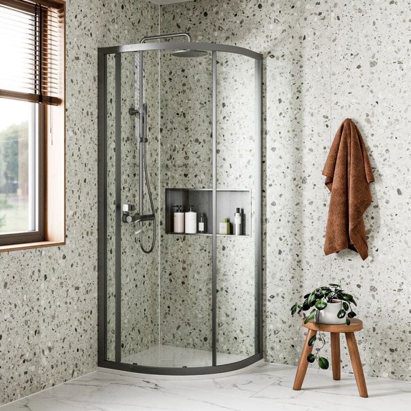 Crosswater Clear 6 Slate 800 Shower Quadrant | Sanctuary