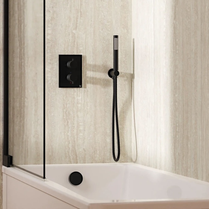 Crosswater Crossbox Black Bath Filler Set | Sanctuary