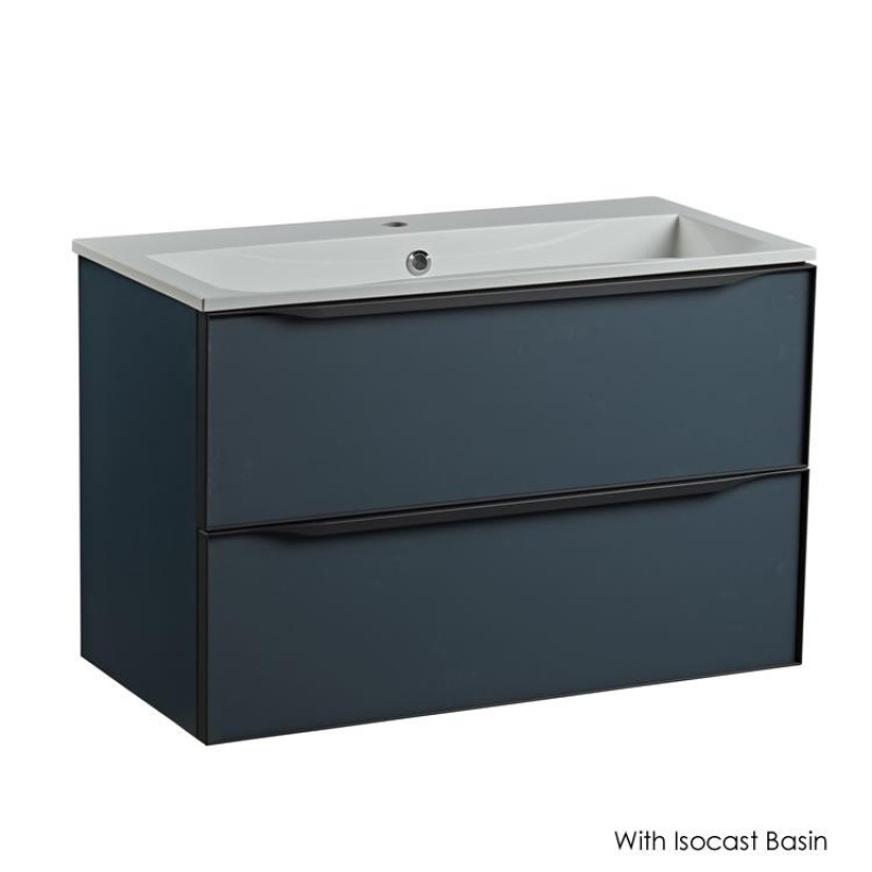 Roper Rhodes Frame 800mm Derwent Blue Wall Mounted Vanity Unit & Basin ...