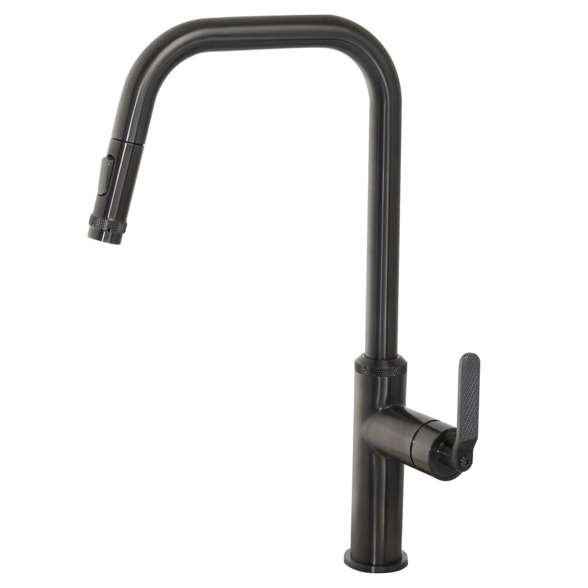 JTP Décor Brushed Black Single Lever Pull Out Spout Mixer