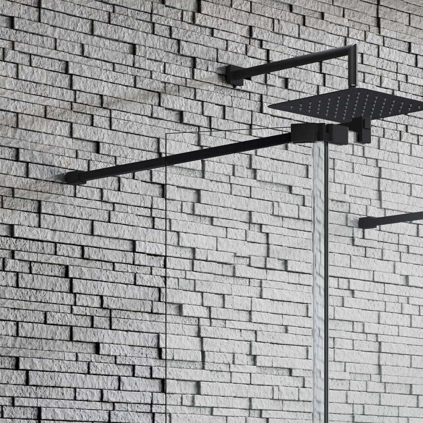 Kudos Showers Ultimate Matt Black Front Fixing Kit | Sanctuary