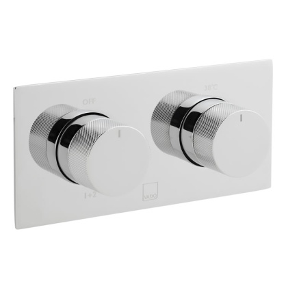 Vado Tablet Knurled 2 Outlet Thermostatic Valve | Sanctuary Bathrooms