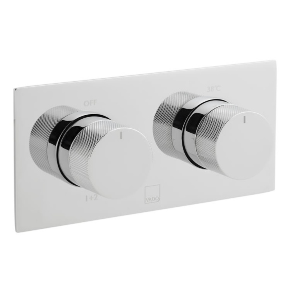 Vado Tablet Knurled 2 Outlet Thermostatic Valve | Sanctuary Bathrooms