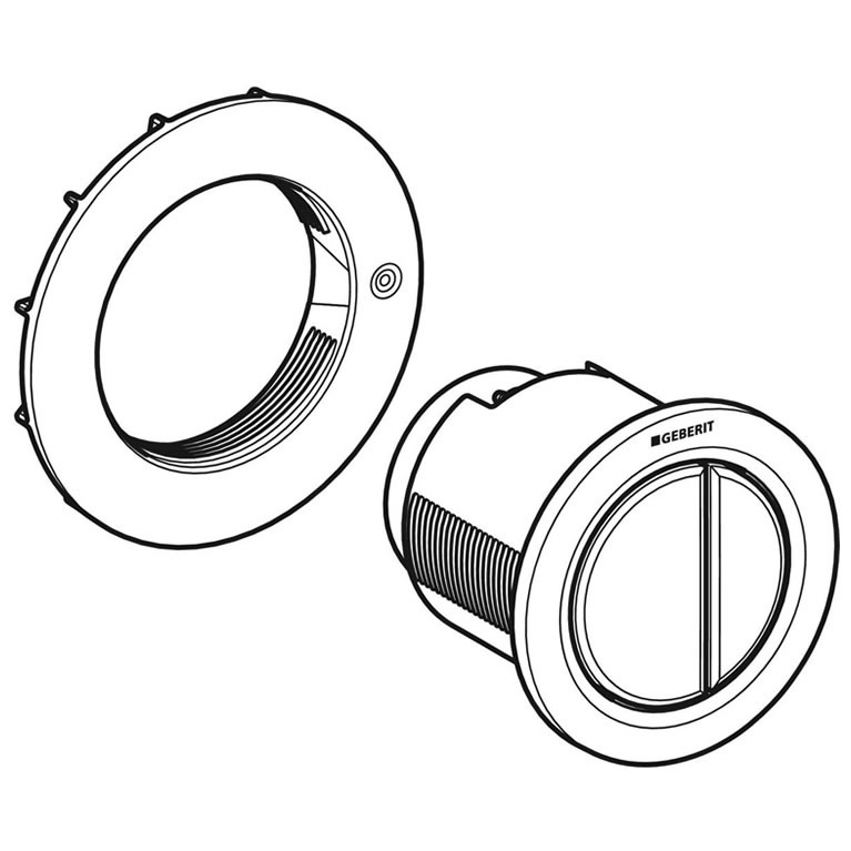 Geberit Type 01 White Dual Flush Button | Sanctuary Bathrooms