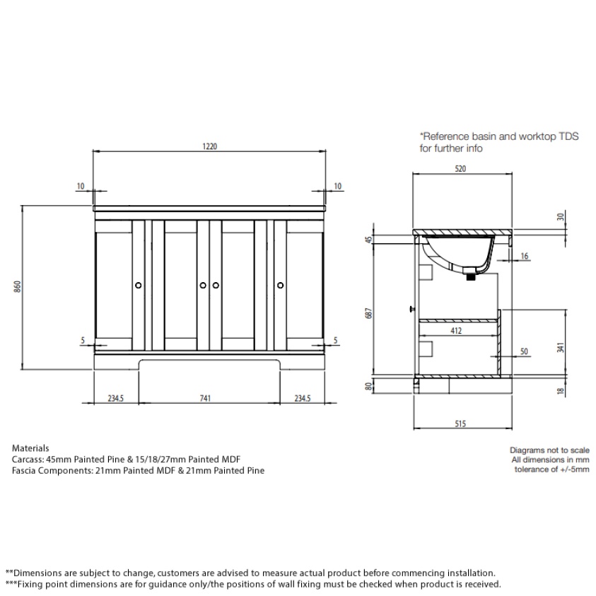 Tavistock Lansdown 1200 Curved Double Underslung Unit