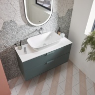 Roper Rhodes Scheme Juniper Green Vanity Unit & Worktop | Sanctuary ...