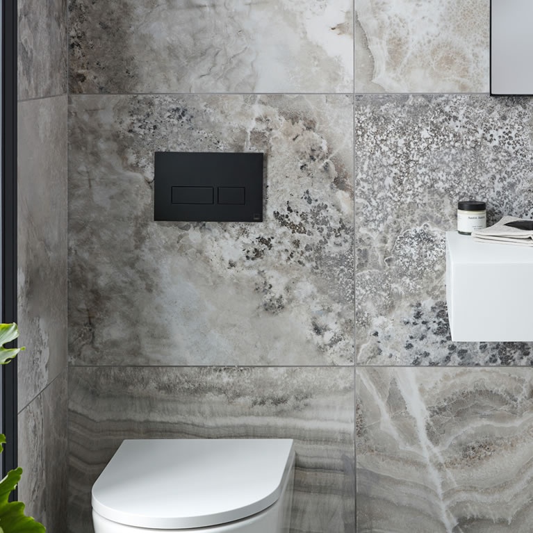 Vado Brushed Black Square Dual Flush Plate | Sanctuary Bathrooms