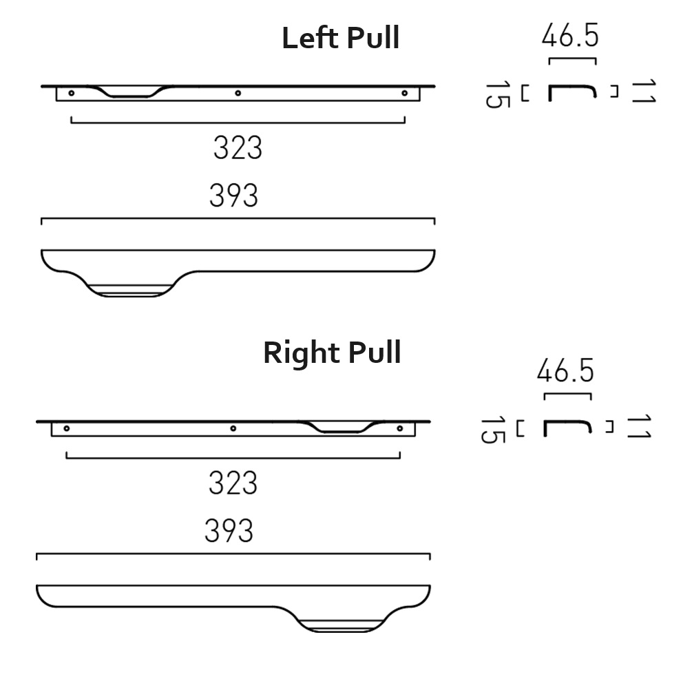 VADO Cameo Matt Black 400mm Pull Handle | Sanctuary