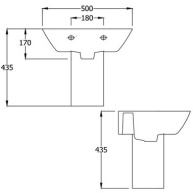 RAK Summit Basin & Semi Pedestal, RAK, Basins & Bowls | Sanctuary Bathrooms