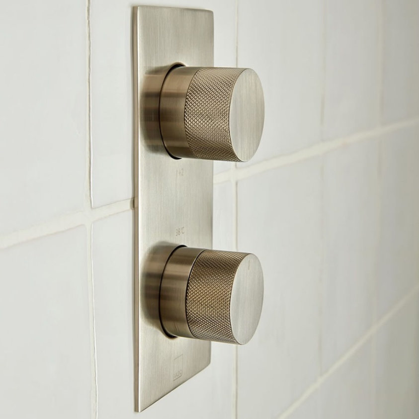 Vado Individual Knurled Nickel 2-Way Shower Valve | Sanctuary Bathrooms