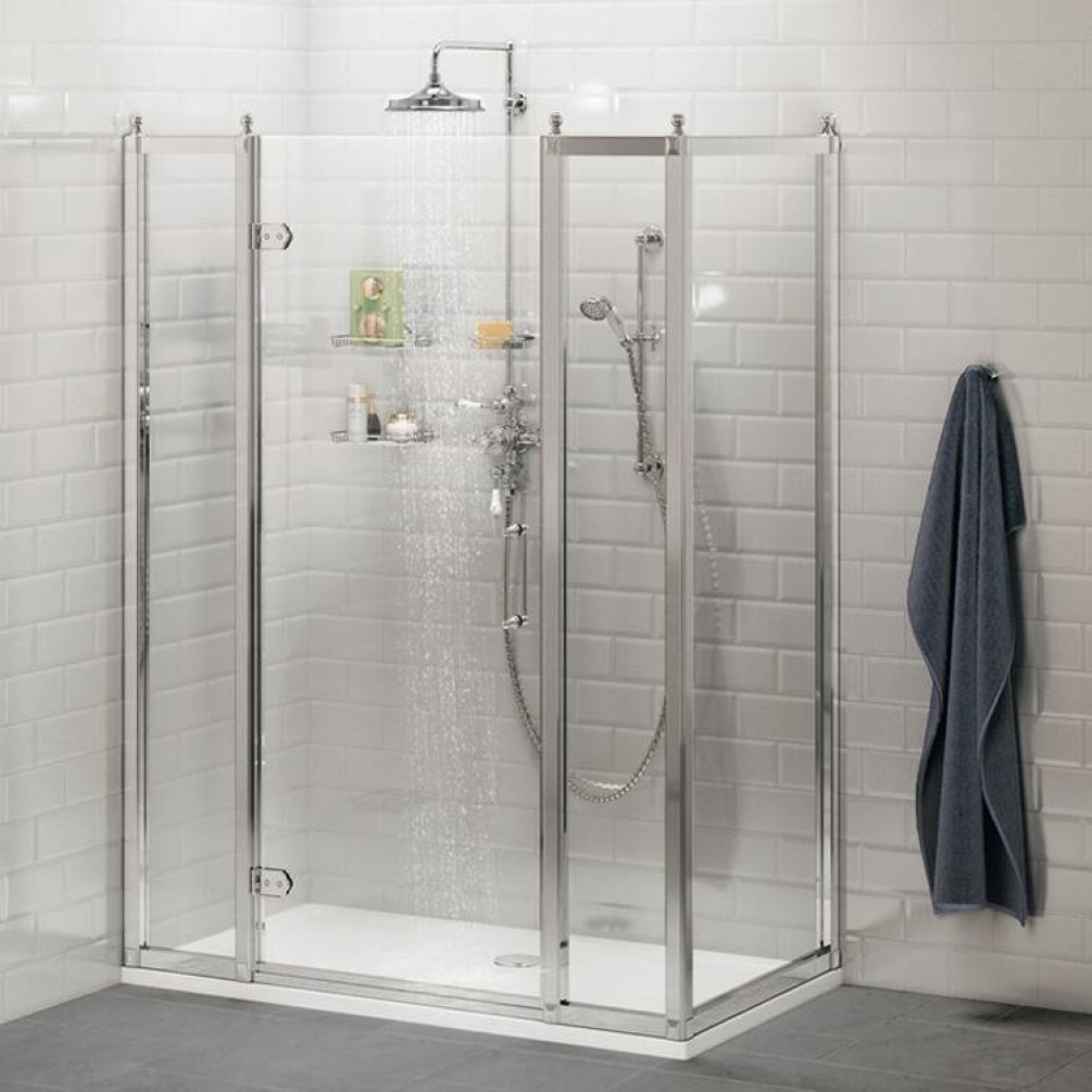 Burlington Hinged Shower Door With Inline Panels | Sanctuary