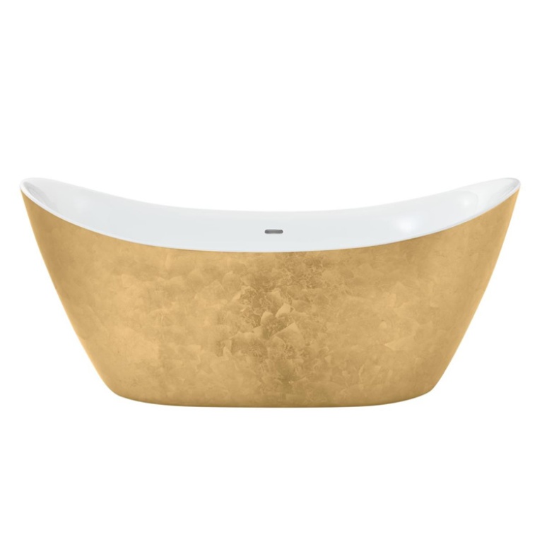 Heritage Hylton 1730mm Gold Effect Freestanding Acrylic Bath ...