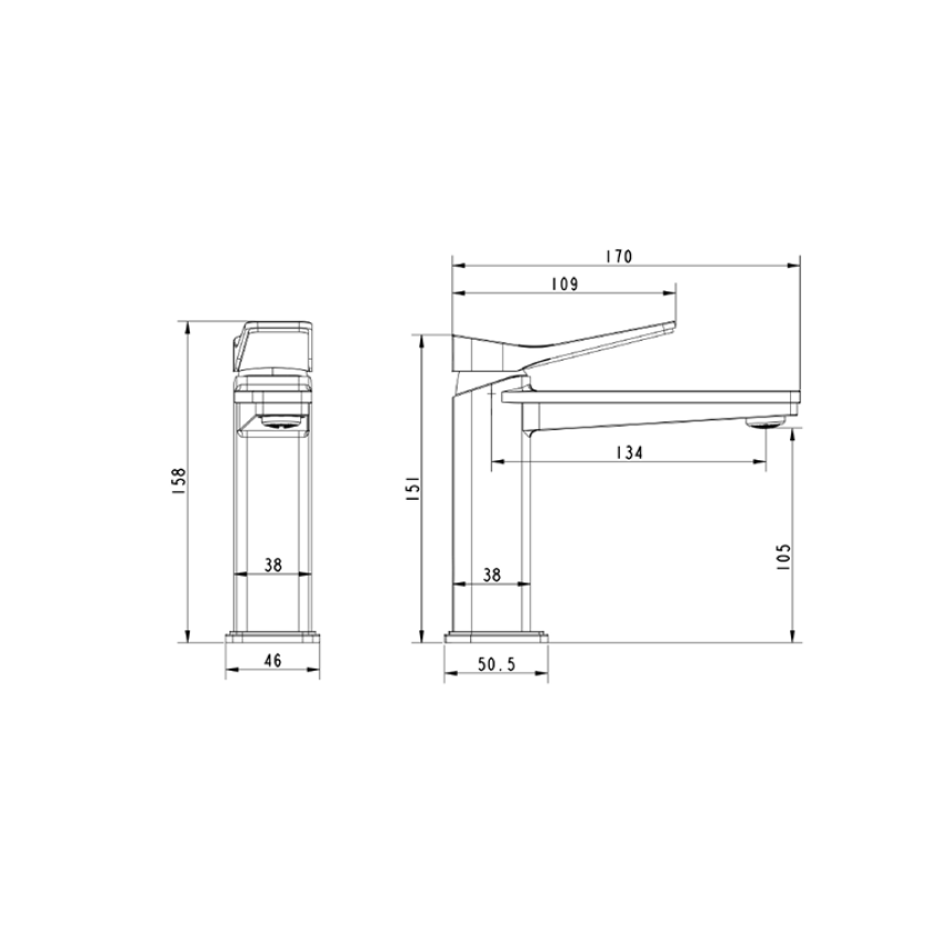 JTP Hix Brushed Brass Single Lever Basin Mixer | Sanctuary Bathrooms