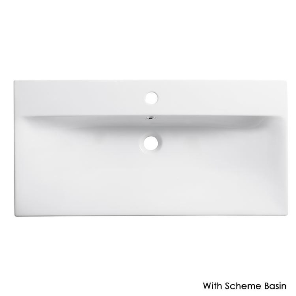 Roper Rhodes Frame 800mm Gloss White Wall Mounted Vanity Unit & Basin ...