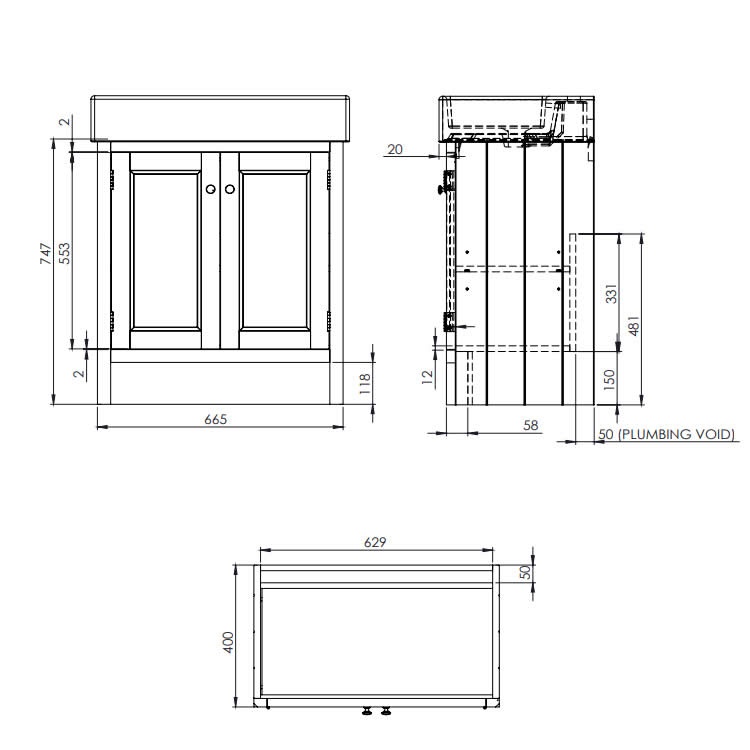Roper Rhodes Hampton 700mm Slate Grey Vanity Unit & Basin | Sanctuary ...