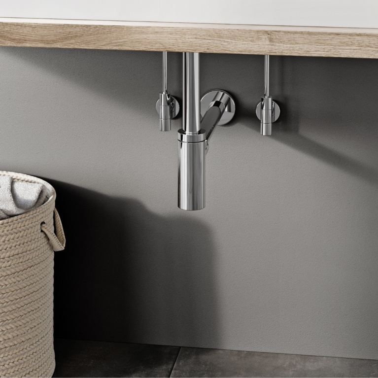 Abacus Chrome Basin Isolation Valve Kit | Sanctuary Bathrooms