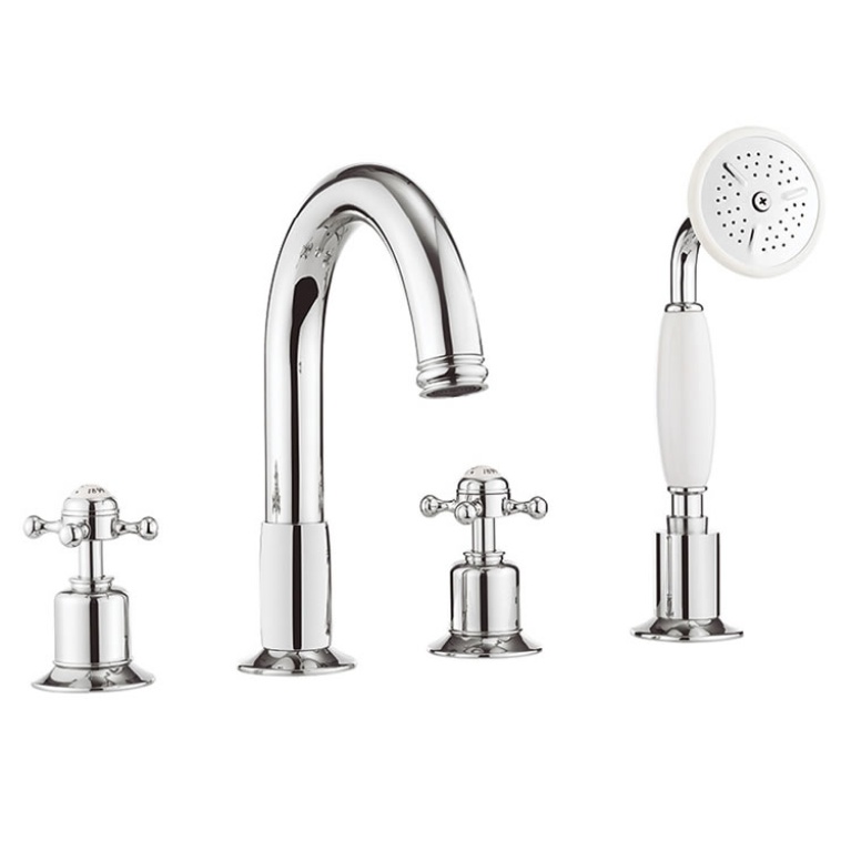 Crosswater Belgravia Crosshead Bath 4 Hole Set with Kit - BL440DC ...