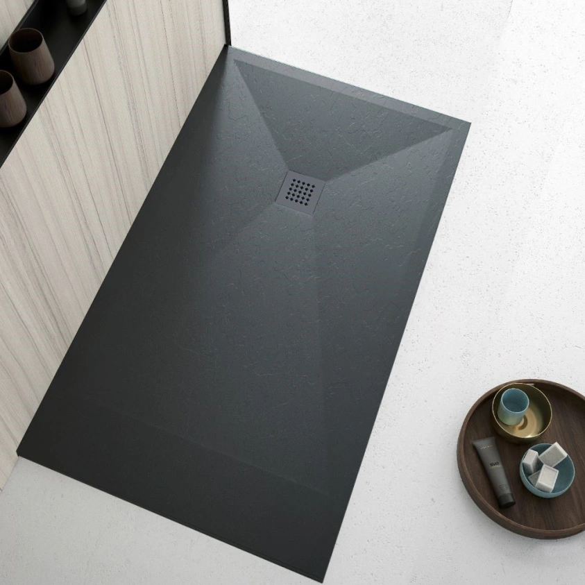 Onyx Anthracite Slate 1400 x 800 Stone Resin Shower Tray | Sanctuary
