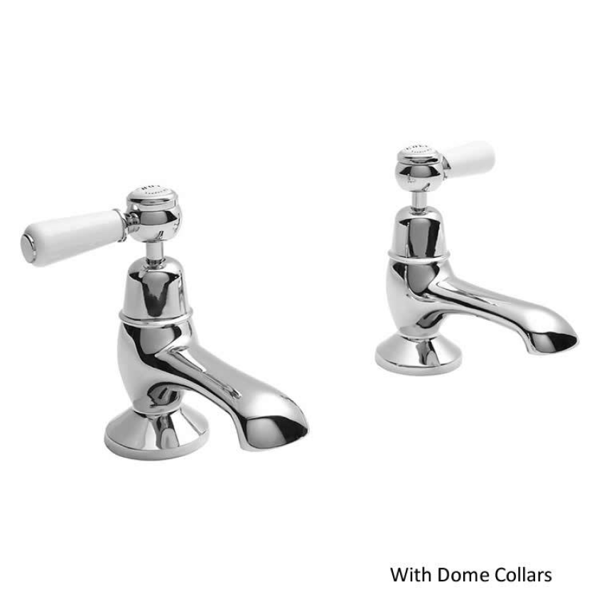Bayswater Lever White & Chrome Basin Taps | Sanctuary