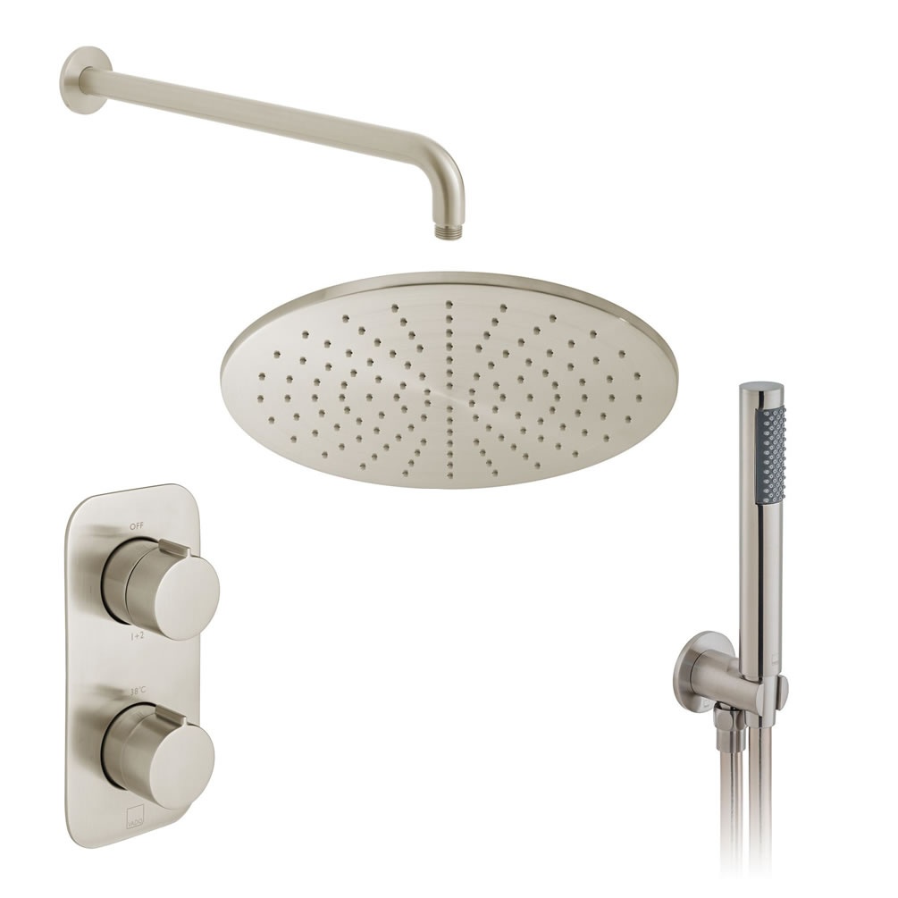 Vado Individual Nickel Dual Outlet Shower Set | Sanctuary Bathrooms