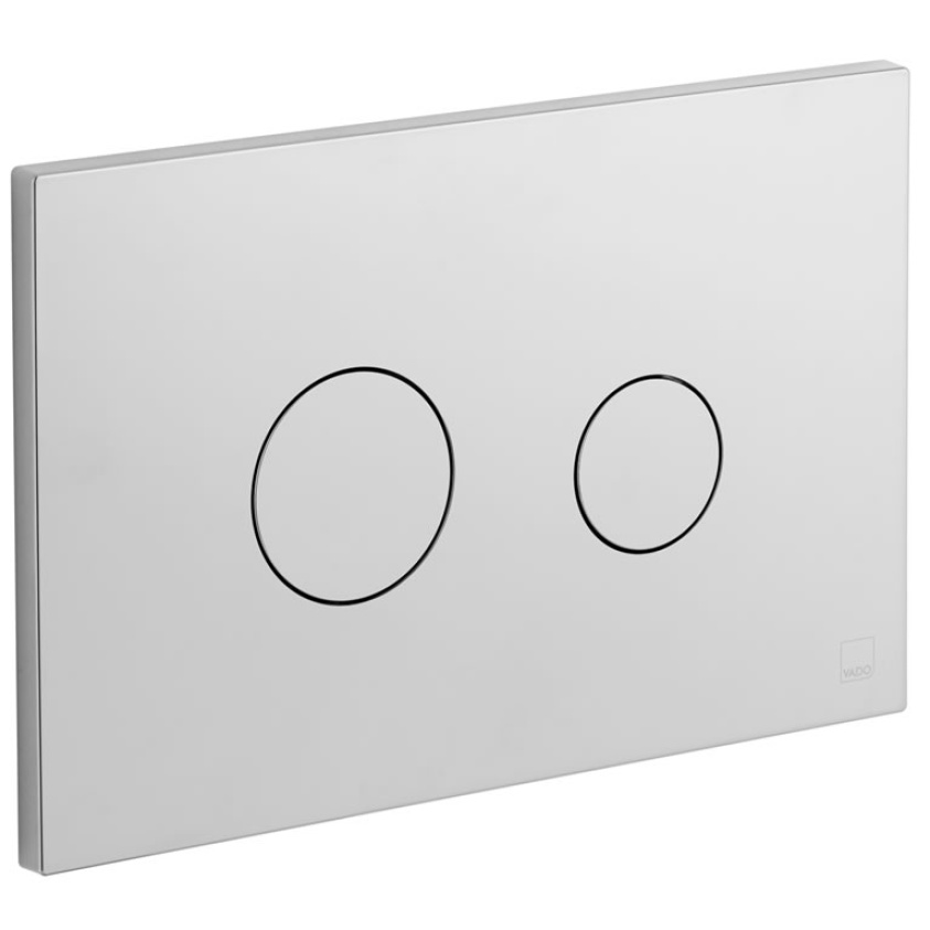 Vado Brushed Chrome Round Dual Flush Plate | Sanctuary Bathrooms