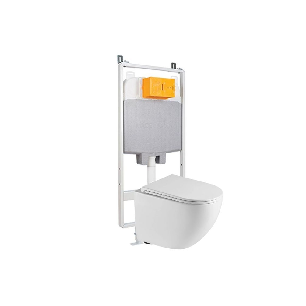 JTP Wortex White Wall Hung W.C & 1.2m Slim Cistern & Frame