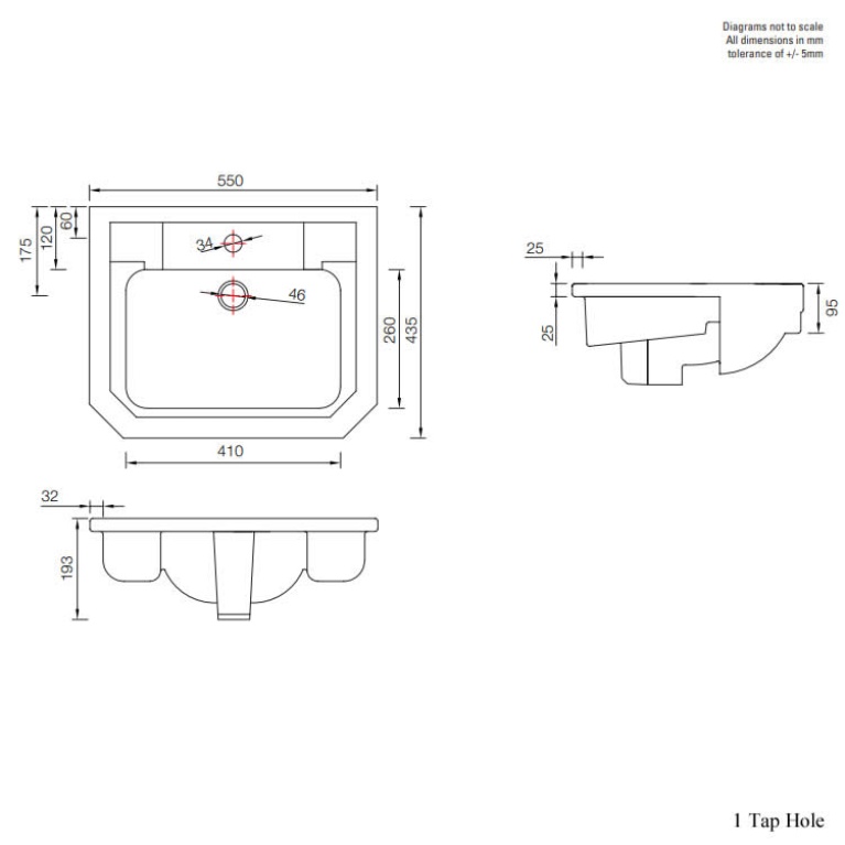 Roper Rhodes Harrow 550mm Semi Countertop Basin | Basins | Sanctuary ...
