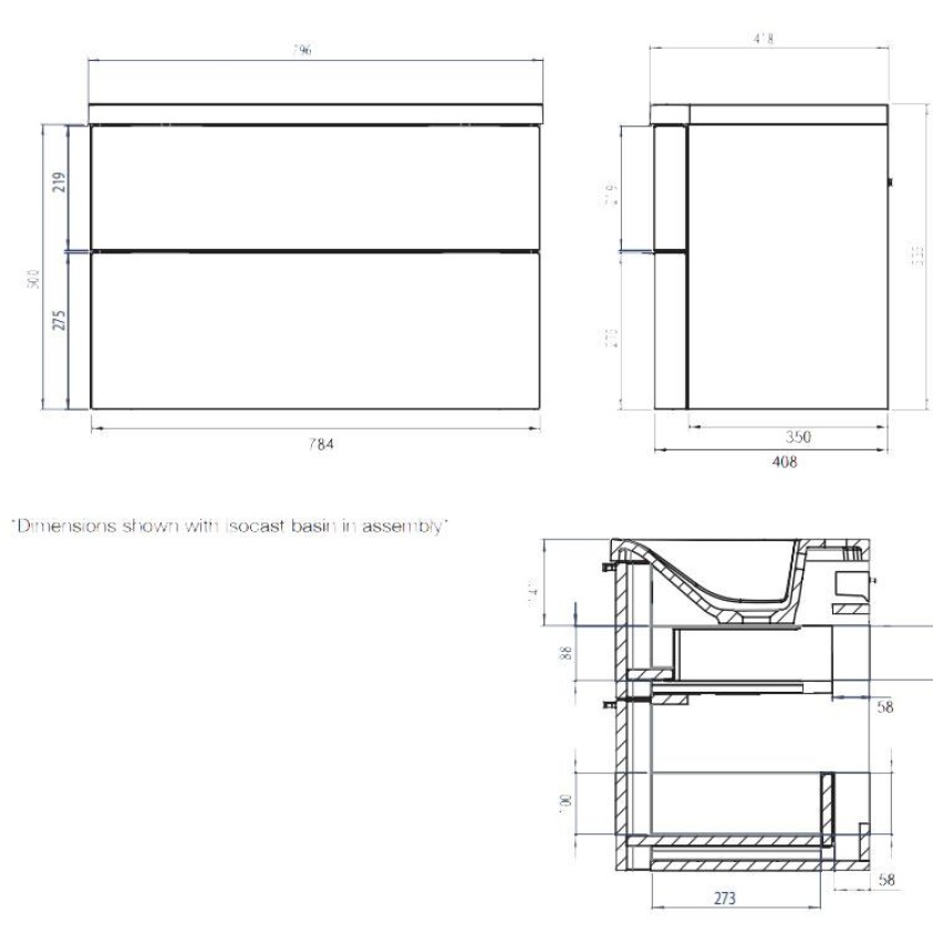 Roper Rhodes System 800 Carbon Wall Mounted Unit | Sanctuary Bathrooms