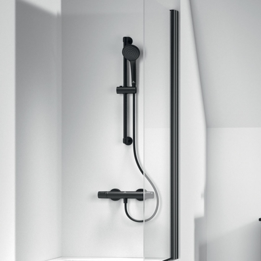Ideal Standard Ceratherm T25 Black Riser Rail Kit | Sanctuary Bathrooms
