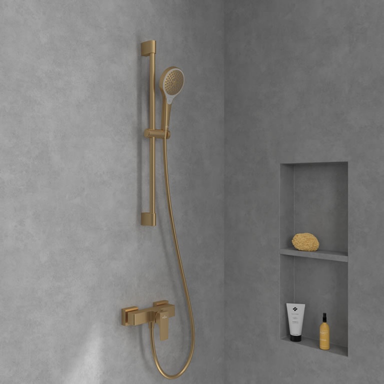 V&B Architectura Square Gold Exposed Shower Valve | Sanctuary Bathrooms