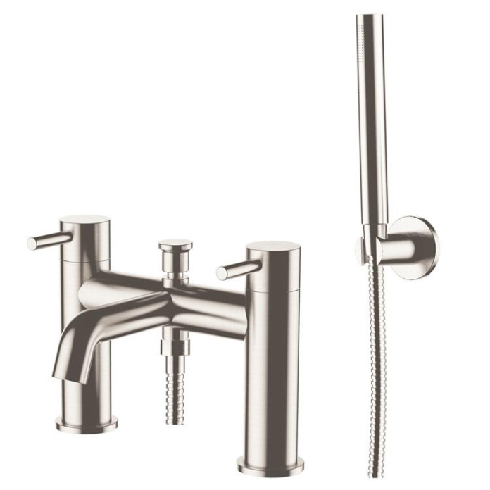 JTP Inox Brushed Steel Bath Shower Mixer Kit | Sanctuary Bathrooms