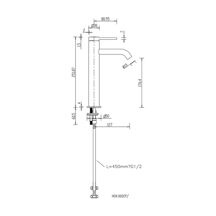 Britton Bathrooms Hoxton Brushed Brass Tall Basin Mixer | Sanctuary ...