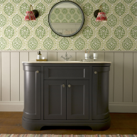 Heritage Wilton 1200mm Graphite Curved Vanity Unit & Worktop ...