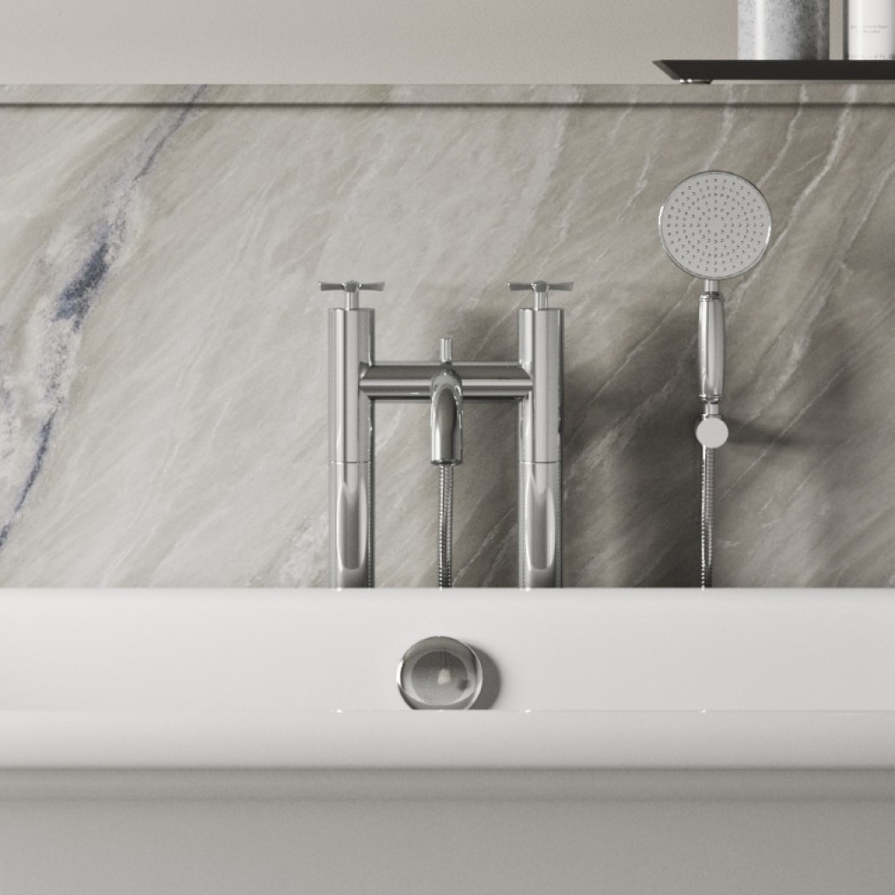 Burlington Riviera Floorstanding Bath Mixer & Shower