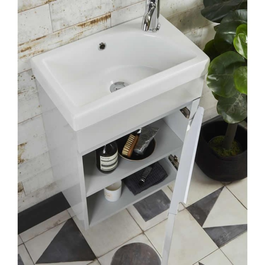 Roper Rhodes Esta Gloss Light Grey 450mm Wall Unit & Basin | Sanctuary ...