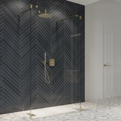 Crosswater Brushed Brass Glass To Wall Bracing Bar | Sanctuary Bathrooms